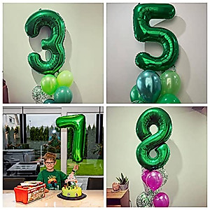 Number 30 Dark Green Balloons 40 Inch Giant Green 30 Numer Foil Helium Balloons for 30th Green Birthday Party Supplies 30th Anniversary Events Decorations