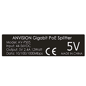 ANVISION 4-Pack Gigabit PoE Splitter, 48V to 5V 2.4A Micro USB Ethernet Adapter, Compatible with Raspberry Pi 3B+, IP Camera and More