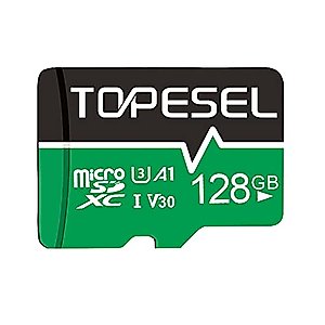 TOPESEL 128GB Micro SD Card Memory Cards A1 V30 U3 Class 10 Speed up to 90m/s Micro SDXC UHS-I TF Cards for Camera/Drone/Dash Cam (1 Pack U3 128GB)