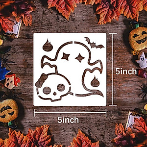 Koogel 28 PCS Halloween Stencils, 5 Inch Halloween Templates Halloween Pumpkin Stencils Plastic Halloween Stencils for DIY Card Craft Art Drawing Painting Spraying Window Glass Wood Airbrush Walls Art