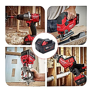 Rocivic 2 Packs 6.0Ah Replace for Milwaukee 18V Battery, Compatible with Milwaukee 18 Volt M18 48-11-1820 48-11-1812 48-11-1850 48-11-1828 48-11-1828 48-11-1815 Cordless Power Tools