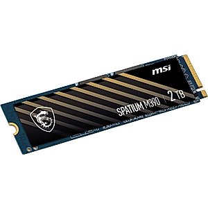 MSI SPATIUM M390 NVMe M.2 2TB Internal Gaming SSD PCIe Gen3 up to 3300MB/s 3D NAND Up to 1200 TBW