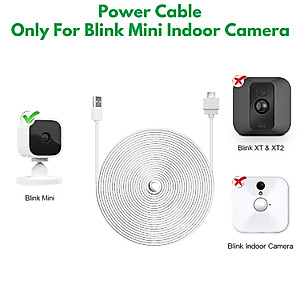 Zeshbit 25ft/7.5m Power Cable for Blink Mini Security Camera, Extension USB Cable Continuously Charging Your Blink Mini Indoor Plug-in Smart Camera (Plug and Camera are Not Included)