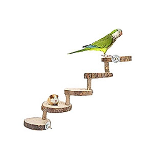 5 Layers Wooden Hamster Ladder Parrot Toy Climbing Stairs Pet Toys Perches Cage