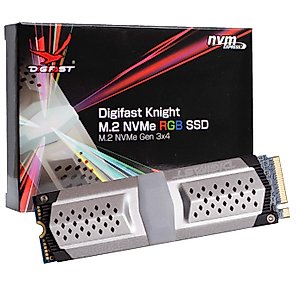 Digifast Knight 1TB M.2 NVMe RGB SSD, PCIe Gen 3x4 M.2 2280 Solid State Drive with Read 3470 MB/s, Write 3000 MB/s