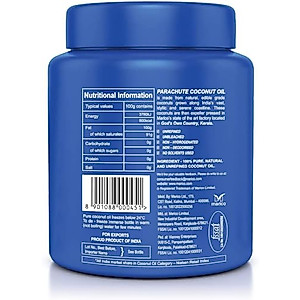 Parachute 100% Pure and Natural Unrefined Coconut Oil | No Chemicals & Added Preservatives | 15 Fl Oz Jar