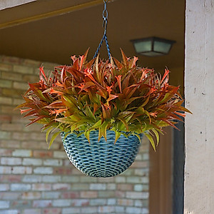 NAHUAA 8Bundles Artificial Plants Outdoor No Fade Fake Greenery Stems Faux Grass Plant for Spring Home Porch Garden Hanging Baskets Windowbox Table Centerpiece