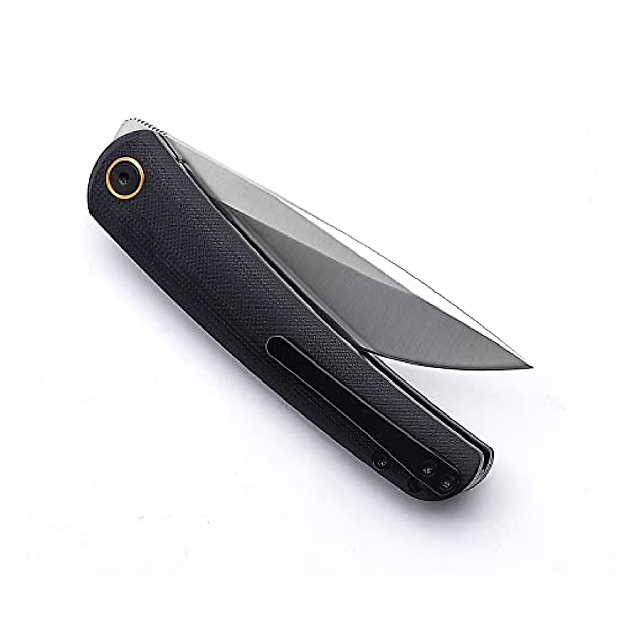 Miguron Knives Akri Front Flipper Folding Knife 3.5" 14C28N Satin Blade G10 Handle Pocket Knife MGR-801WH