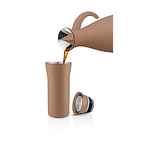 Eva Solo | City To Go Cup 12oz Mocca | Practical, double-walled thermo cup for easy and simple one-hand operation – click-lid allows drinking from all sides | Mocca
