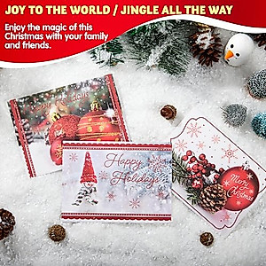 JOYIN 72 Piece Holiday Christmas Greeting Cards with 6 Artistic Greeting Designs & Envelopes 6.25” x 4.6" for Winter Christmas Season, present Giving, Xmas Gifts Cards. (Red Foil Collection)