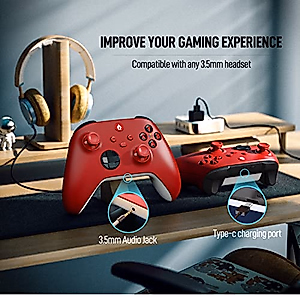 PPKKAI Controller with Wireless Adapter for Xbox One, Xbox Series X/S, Xbox One X/S, PC, 2.4GHZ Controller with 3.5mm Headphone Jack