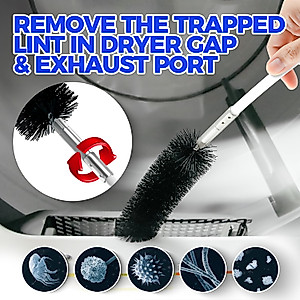 Holikme 30 Feet Dryer Vent Cleaner Kit, Flexible Lint Brush with Drill Attachment, Extends Up to 30 Feet for Easy Cleaning, Synthetic Brush Head, Use with or Without a Power Drill