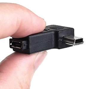 Inovat 1 Pair Right Left Angle Micro USB Male 90 Degree USB Male to Micro Female Plug Adapters