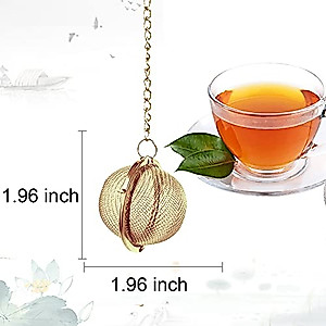 Tea Infuser - Stainless Steel Mesh Tea Ball, Premium Tea Infusers for Loose Tea, Tea Filter Strainers Interval Diffuser with Extended Chain Hook for Brew Tea and Spices & Seasonings (2pcs)
