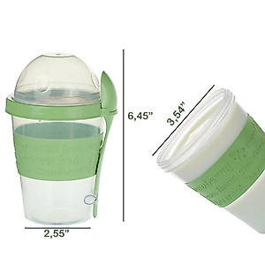 Areste Reusable Yogurt Parfait Cups with Lids and Spoons, BPA-Free Take and Go Containers for Cereal, Oatmeal, or Snacks, Colorful Set of 4, Large 20 oz – Perfect for Breakfast and Meal Prep