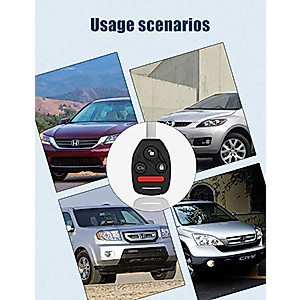 2Pcs Replacement Key Fob Shell Keyless Entry Remote fits Honda Accord 2012 2011 2010 2009 2008 2007 2006 2005 2004 2003 / Pilot/CR-V/Civic EX 2006-2013