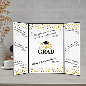 Vlipoeasn 2024 Graduation Guest Book Alternative Signature Congrats Certificate Black Gold Class of 2024 Graduation Party Supplies Guest Book for College High School Unique Graduation Gift for Friends