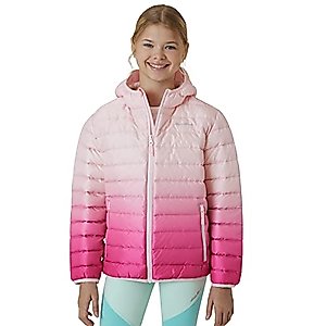 Eddie Bauer Kids' Jacket - CirrusLite Weather Resistant Down Coat for Boys and Girls - Insulated Quilted Bubble Puffer (3-20), Size 14-16, Blush