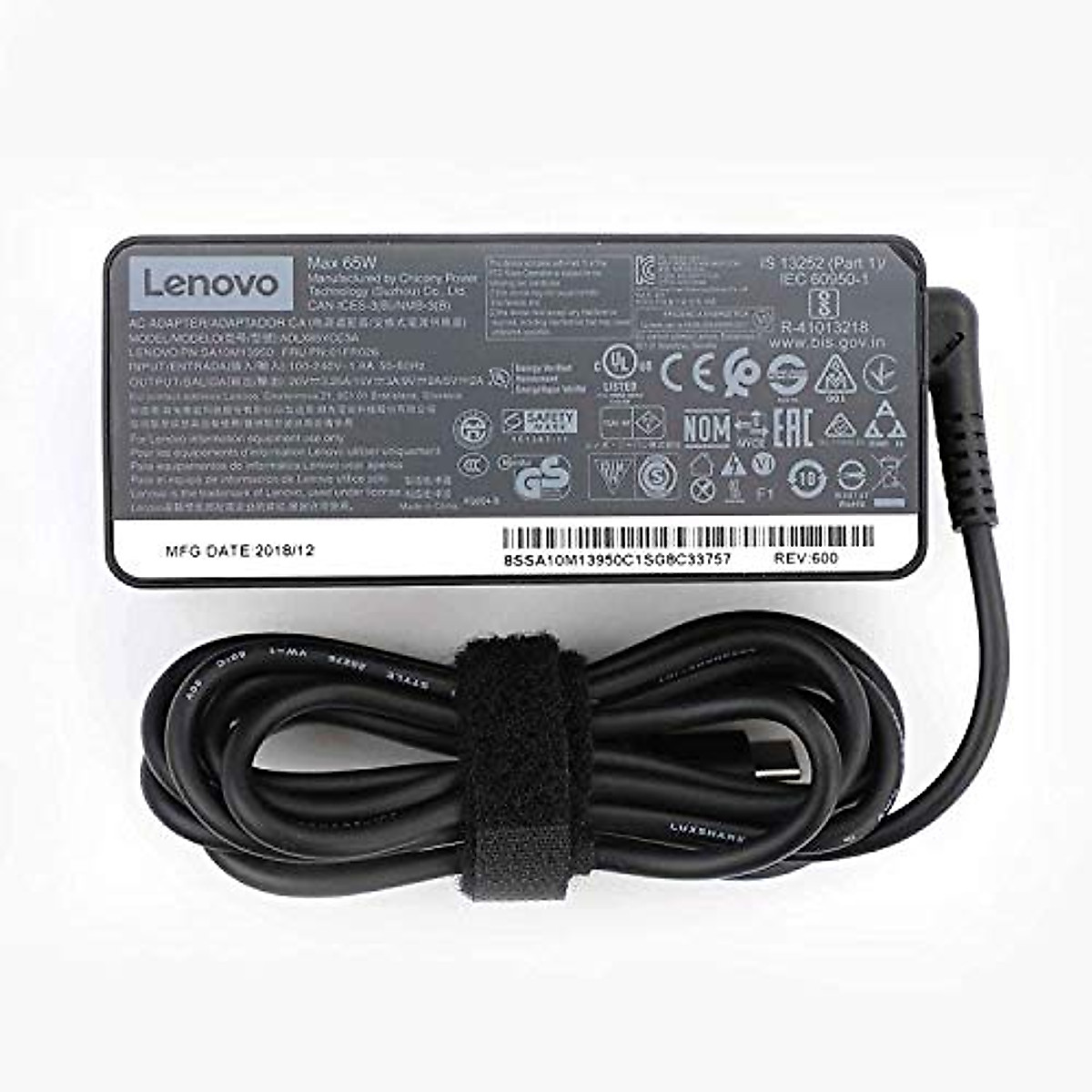 New Genuine Lenovo ThinkPad 65 Watt 20V 3.25A Type-C USB AC Adapter ADLX65YDC2A