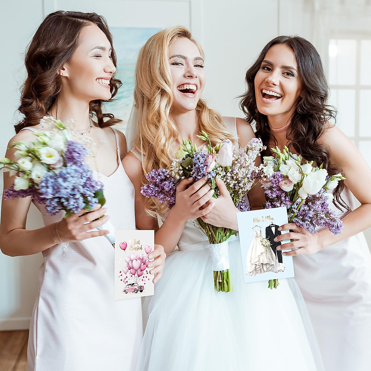 Fancy Land Wedding Cards for the Bride and Groom Gold Foil Engagement Congratulation Notes Card with Envelopes and Stickers for Bridal Shower Wedding Ceremony Party Supplies 24 Pcs