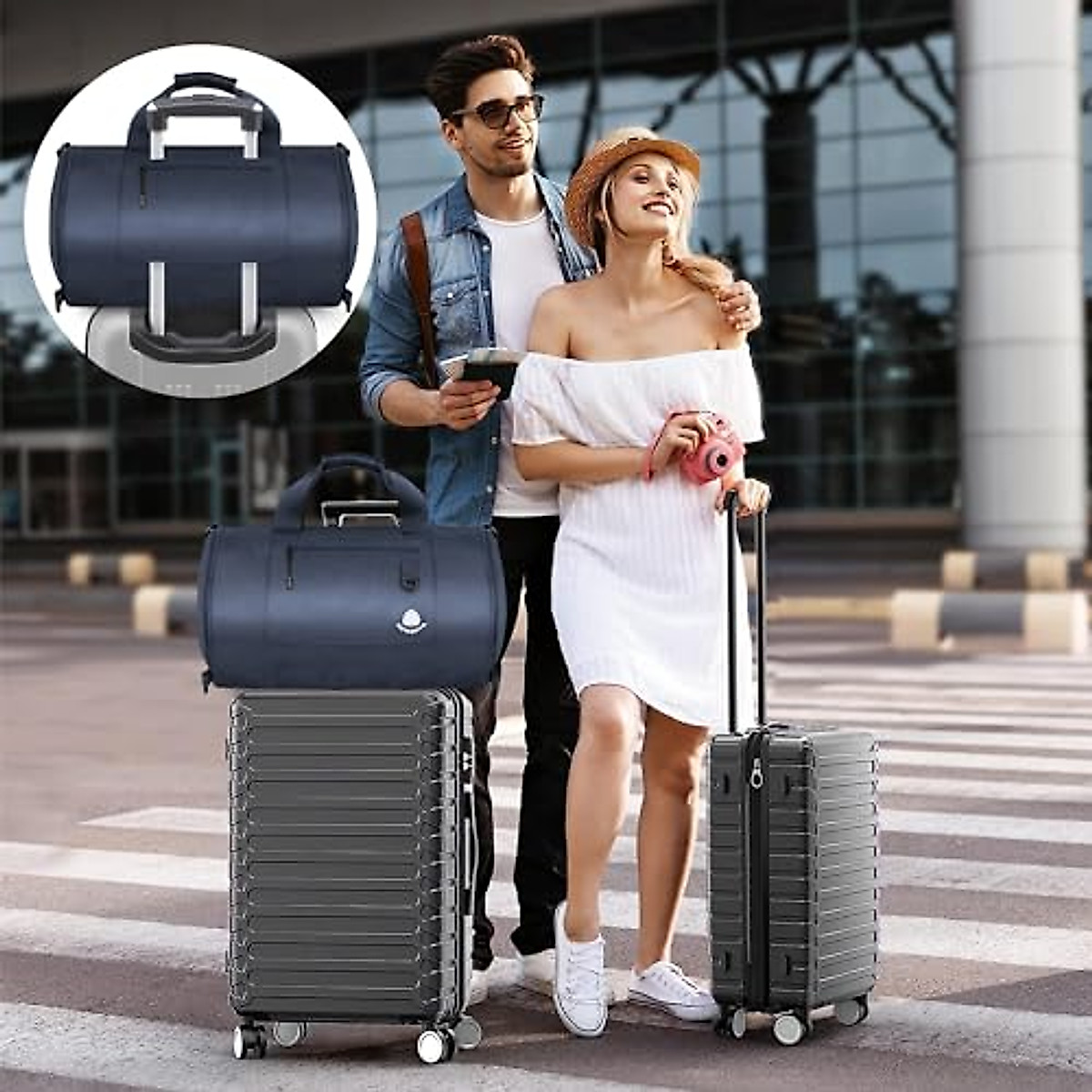 Densata Travel Duffle Bag, 80L Sports Gym Bag Expandable Duffle Backpack Weekender Overnight Bag Carry on Bag