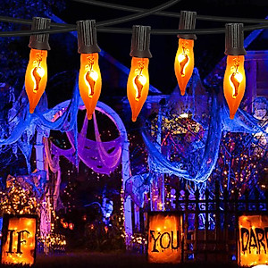 Flickering Flame Light Bulbs, 12 Pack C7 Orange Flickering Light Bulbs Edison Light Bulb, 1 Watt Night Light Bulbs E12 Candelabra Base Light Bulbs for Chandelier Candle Lamp Christmas Halloween Decor