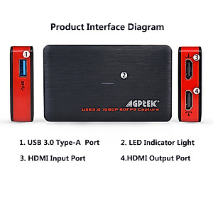 USB3.0 Game Capture Card 4K@30, 4K HDMI Video Capture Live Streaming Record 4K 30 FPS or 1080p120, 1440p60, HDMI Capture Card Work for PS5/PS4/Xbox One/Switch/Camera