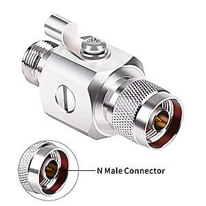 RFiotasy Lightning Surge Protector Square N Male to Female 50 Ohm 0-3GHz with 90V Gas Tube Coaxial WiFi Lightning Arrestor