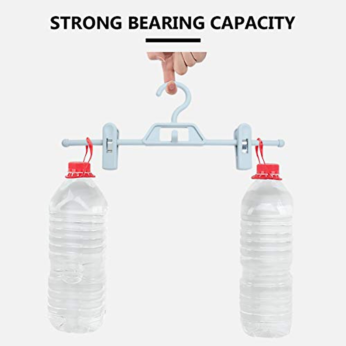 Angoily 10 Pcs Plastic Skirt Hangers with Adjustable Clips, Space Saving Hangers, Non- Slip Durable Pant Hangers for Closet Organizing (Blue)