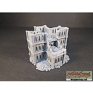 Ruined Gothic Building 3 6mm/8mm Tabletop Terrain Compatible with Epic, Adeptus Titanicus, Hex Maps