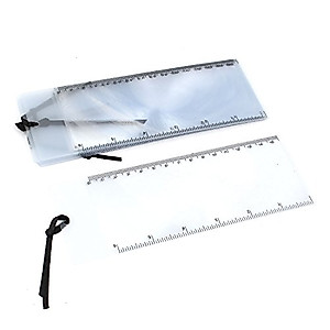 uxcell 6 Pcs Bookmark Ruler Magnifier Fresnel Lens 3X Magnifying Sheet