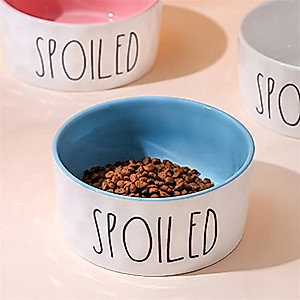 FUUIE Bowls for Food and Water Large Capacity Cat Ceramic Bowl Big Dog Food Water Feeder Pet Drink Eat Feeding Accessories Puppy Kitten Dish Bowls (Color : Blue)