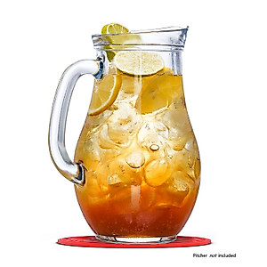 Silicone Hot Pads (Set of 4) - 6 in 1 Multi-Purpose Kitchen Tool, Pot Holder, Splatter Guard, Microwave Cover, Jar Opener, Decorative Trivet, Red, 8 Inches. Includes 121 Cooking Secrets Ebook