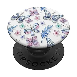 Butterfly Beautiful Little Flowers Floral Phone Popper PopSockets Standard PopGrip