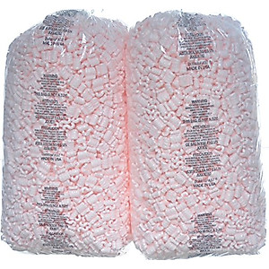 Bubblefast! Brand 7 cu ft (45 gallons) Pink Anti Static Packing Peanuts Popcorn - (Two 3.5 cu ft Bags)