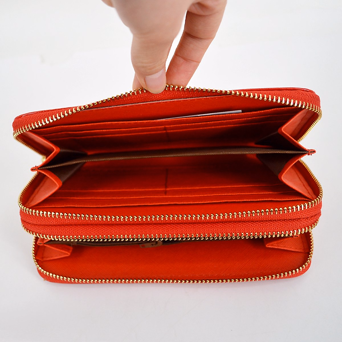 Aisi Women Patent Leather Clutch Wallet Phone Card Holder Organizer Ladies Purse (Red)