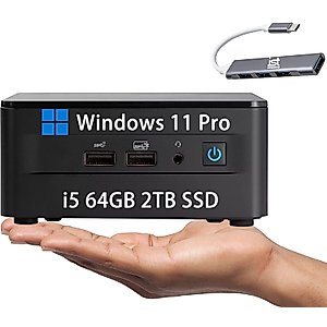 Intel NUC 12 Pro Kit Wall Street Canyon Mini PC for Zoom Room (64GB RAM, 2TB SSD, 12-Core i5-1240P, Iris Xe Graphics) Business Desktop, 2 x Thunderbolt 4, Ethernet, Wi-Fi 6E, IST Hub, Win 11 Pro