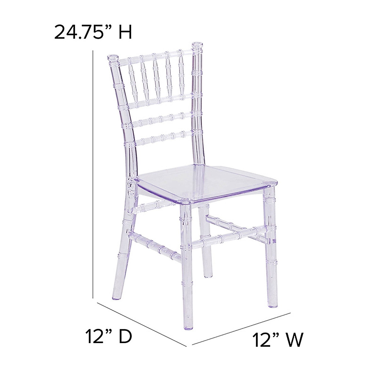 Flash Furniture HERCULES 10 Pack Childâ€™s Transparent Crystal Resin Party and Event Chiavari Chair for Commercial & Residential Use