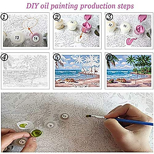 16x20" Common Loon Swimming Lake Waters Paint by Numbers Kits for Adults Kids DIY Wall Art Picture Framed Canvas Oil Painting Set Digital Paintworks for Beginners