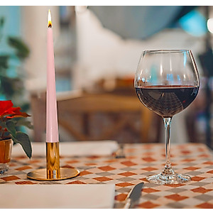 Hyoola Tall Taper Candles - 12 Inch Light Pink Unscented Dripless Taper Candles - 10 Hour Burn Time - 12 Pack