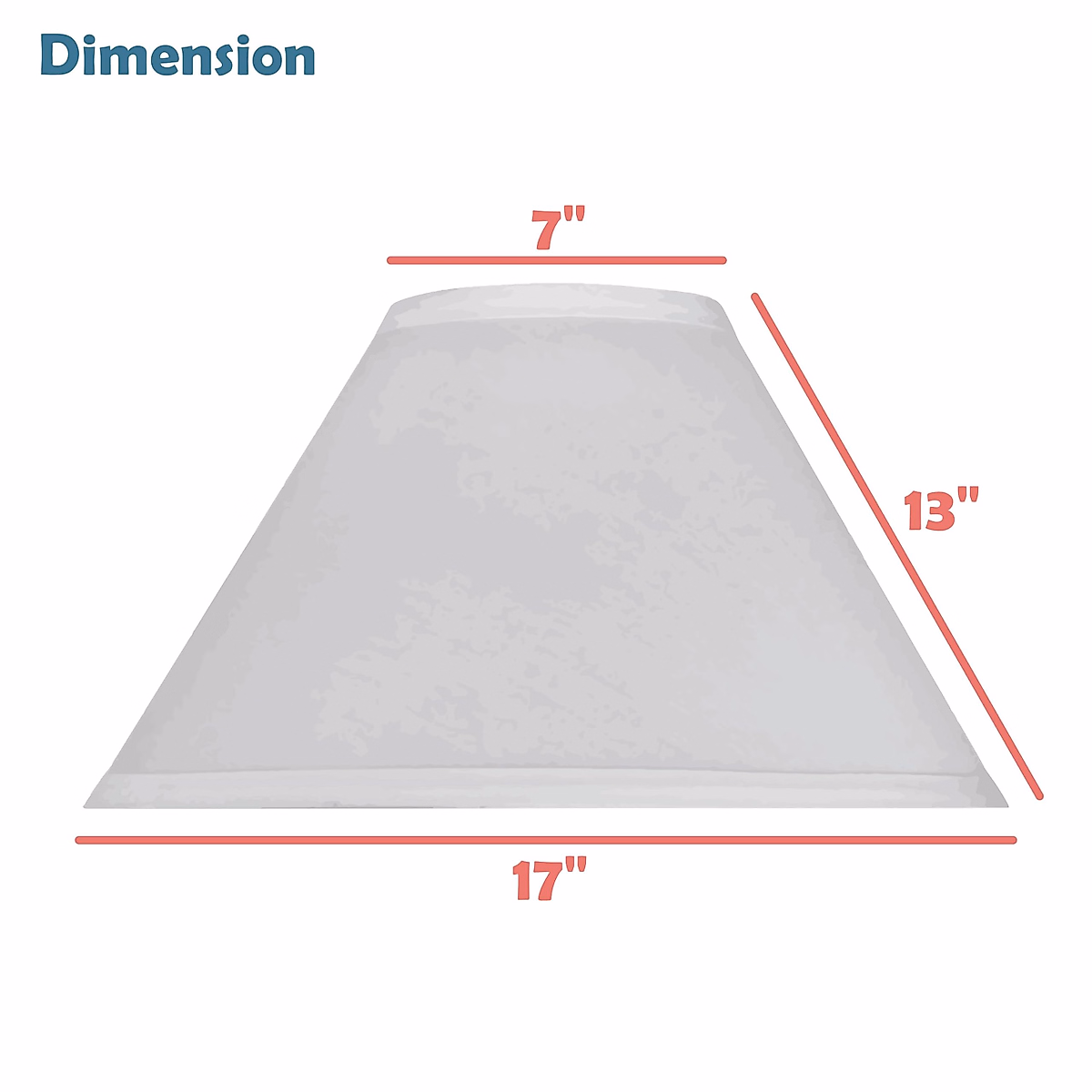 Aspen Creative 33138, Mushroom Shaped Pleated Traditional Spider Construction Lamp Shade, White, 7" Top x 17" Bottom x 13" Slant Height