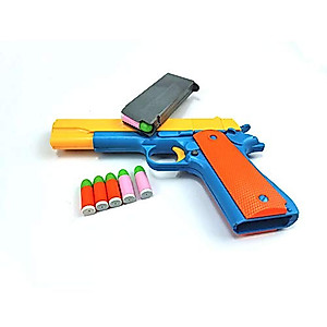 Toy Gun Colt 1911 Pistol with Magazine and Bullets, 1: 1 Size Blaster Gun Toy for Boy Gift , Training or Play