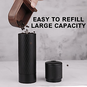 Pepper Grinder, Homnoble Professional Grade Pepper Grinder, Heavy Duty Pepper Mill, Refillable Aluminum Manual Pepper Mill with Adjustable Coarseness and Stainless Steel Blade