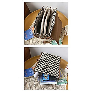Dark Academia Aesthetic Backpack for School Alt Emo Grunge Book Bag Vintage Checkered Preppy Backpack for Women Teen Girls (One Size,Black)