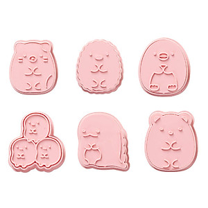 Cookie Cutter Set，6pcs Kids Cake Decoration 3D Mini Cartoon Animal Baking Tool Cookie Cutter Set