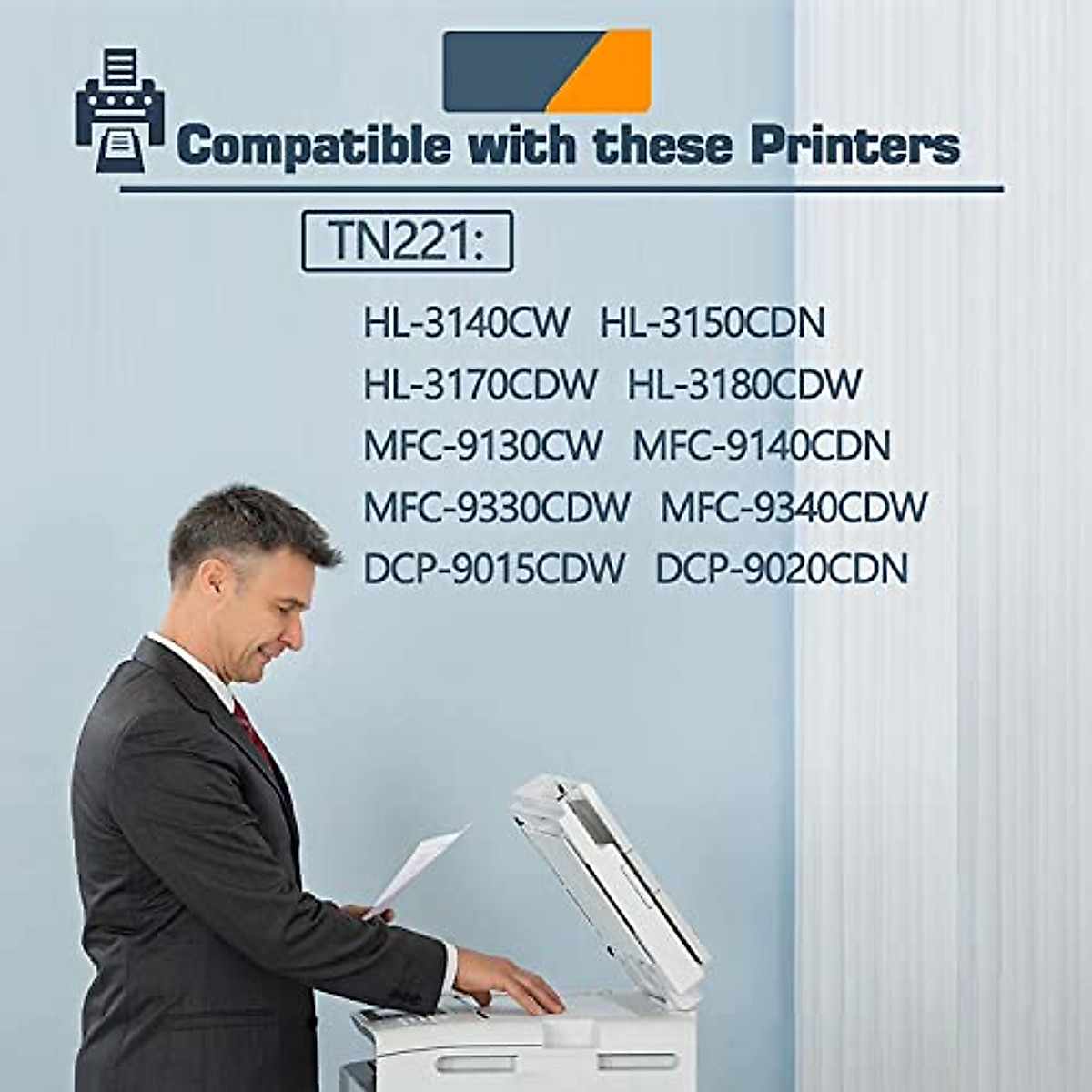 TN221 Compatible TN-221 Black Toner Cartridge Replacement for Brother TN-221 HL-3140CW HL-3150CDN MFC-9130CW MFC-9140CDN DCP-9015CDW Toner.(2 Pack)