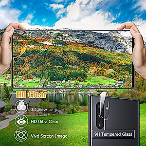 Galaxy Note 10 Screen Protector【2+2 Pack】With Camera Lens Protector, Compatible Fingerprint, 3D Glass Full Coverage 9H Hardness Tempered Glass Screen Protector for Samsung Galaxy Note 10 (6.4 Inch)