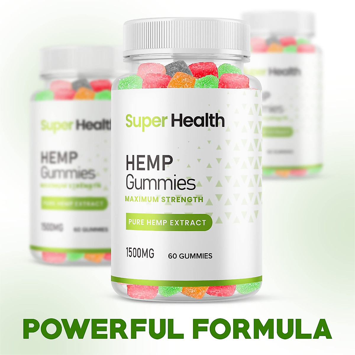 Super Health Hemp Gummies - Official Formula - Super Health Gummies Extra Strength with 25mg Per Gummy and 1500mg per Bottle, Assorted Flavors Gummies Maximum Strength New Formula 2023 (60 Gummies)