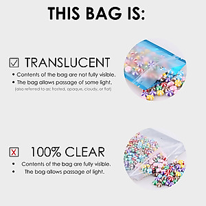 100 Translucent/Silver/Black Flat Metallic Foil Resealable Bags Pouch 8.5x13cm (3.3x5.1") (Black)