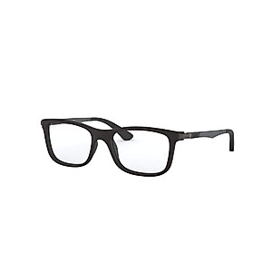 Ray-Ban Junior Kids' RY1549 Square Prescription Eyeglass Frames, Matte Black/Demo Lens, 48 mm
